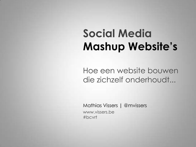 Social media mashup website's | PPT