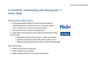 Sample of Social Media Objectives Plan | DOCX | Social Networking ...