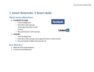 Sample of Social Media Objectives Plan | DOCX | Social Networking ...