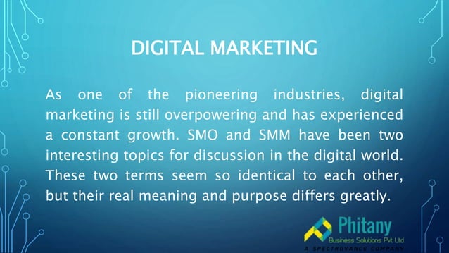 Social Media Optimization (SMO) vs. Social Media Marketing (SMM) | PPT