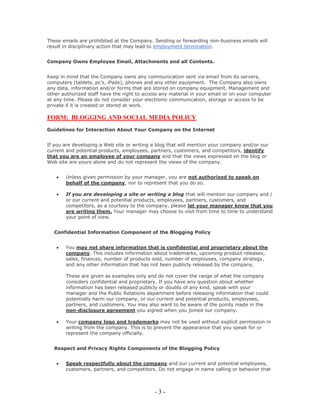 Social media policy | PDF | Email | Internet