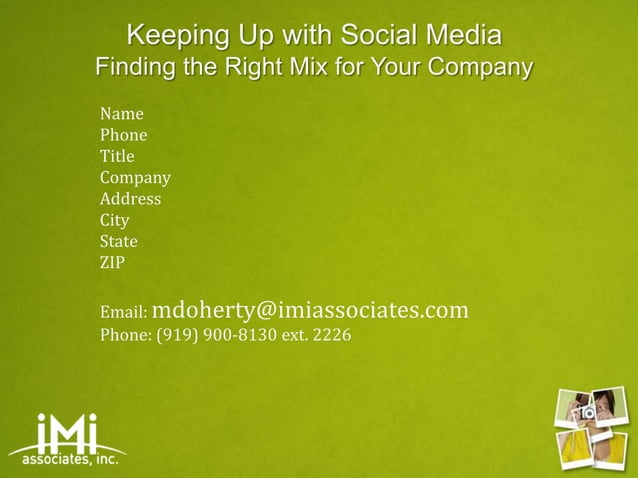 Keeping Up With Social Media - Finding the Right Social Media Marketing ...