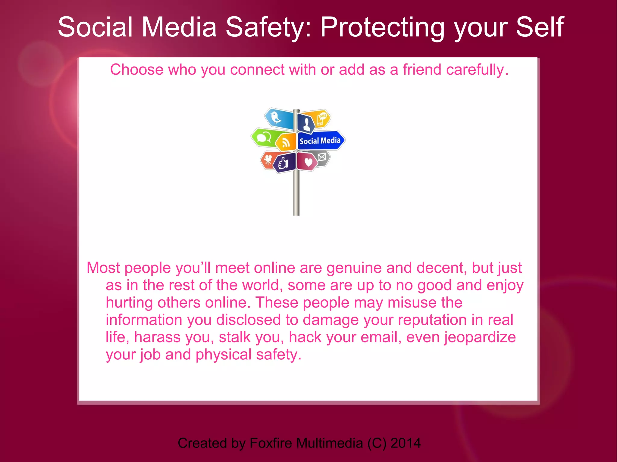 Social Media Safety Presentation | PPT