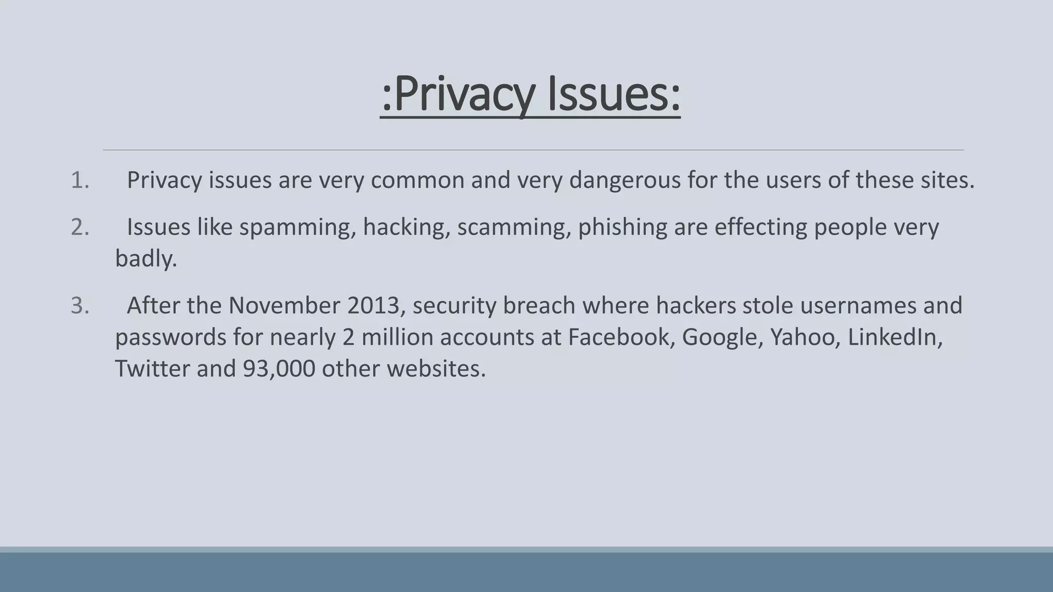 Social media privacy issues | PPTX