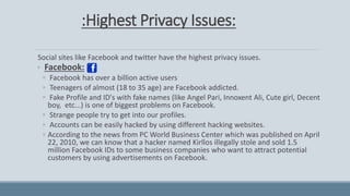 Social media privacy issues | PPTX