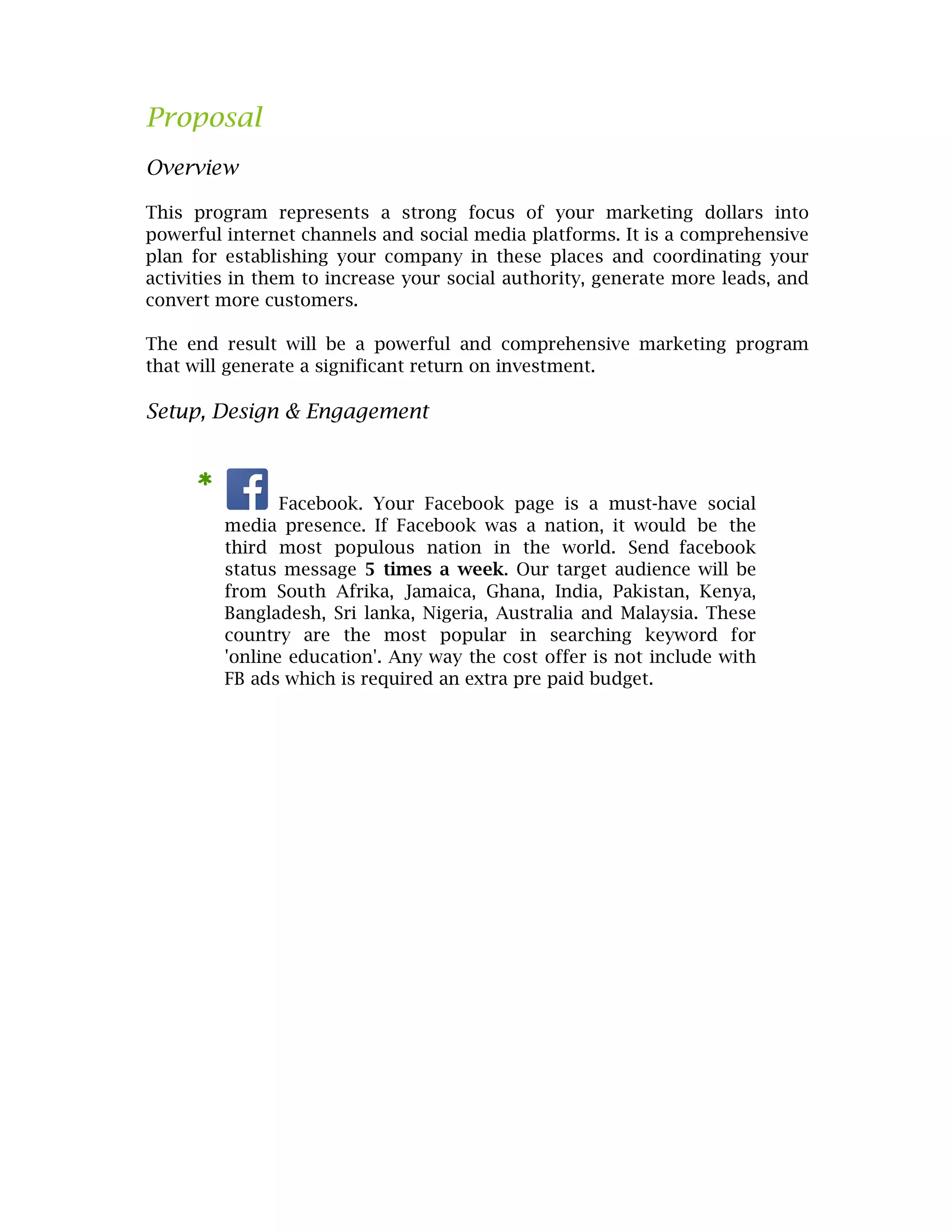 Social media proposal | PDF