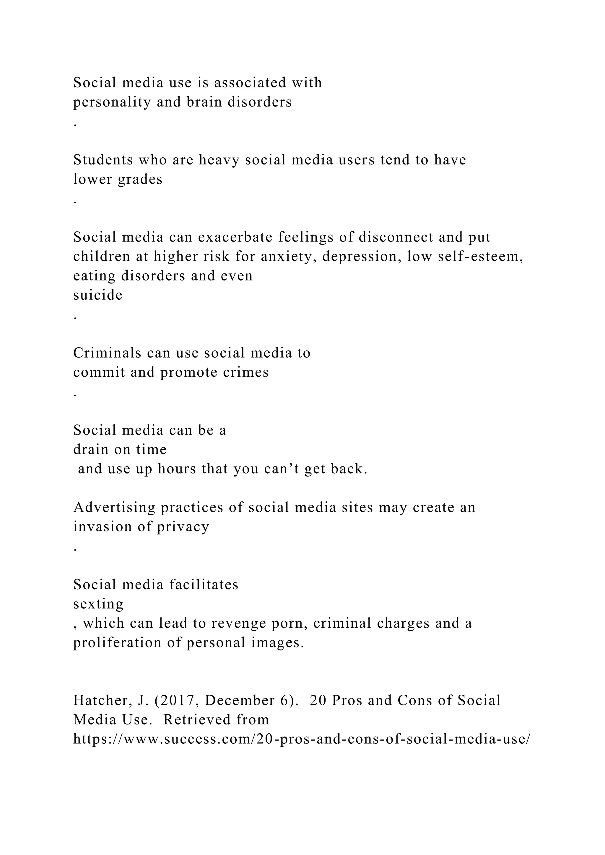 Social Media Pros and ConsPowerPoint Assignment – Choose fou.docx