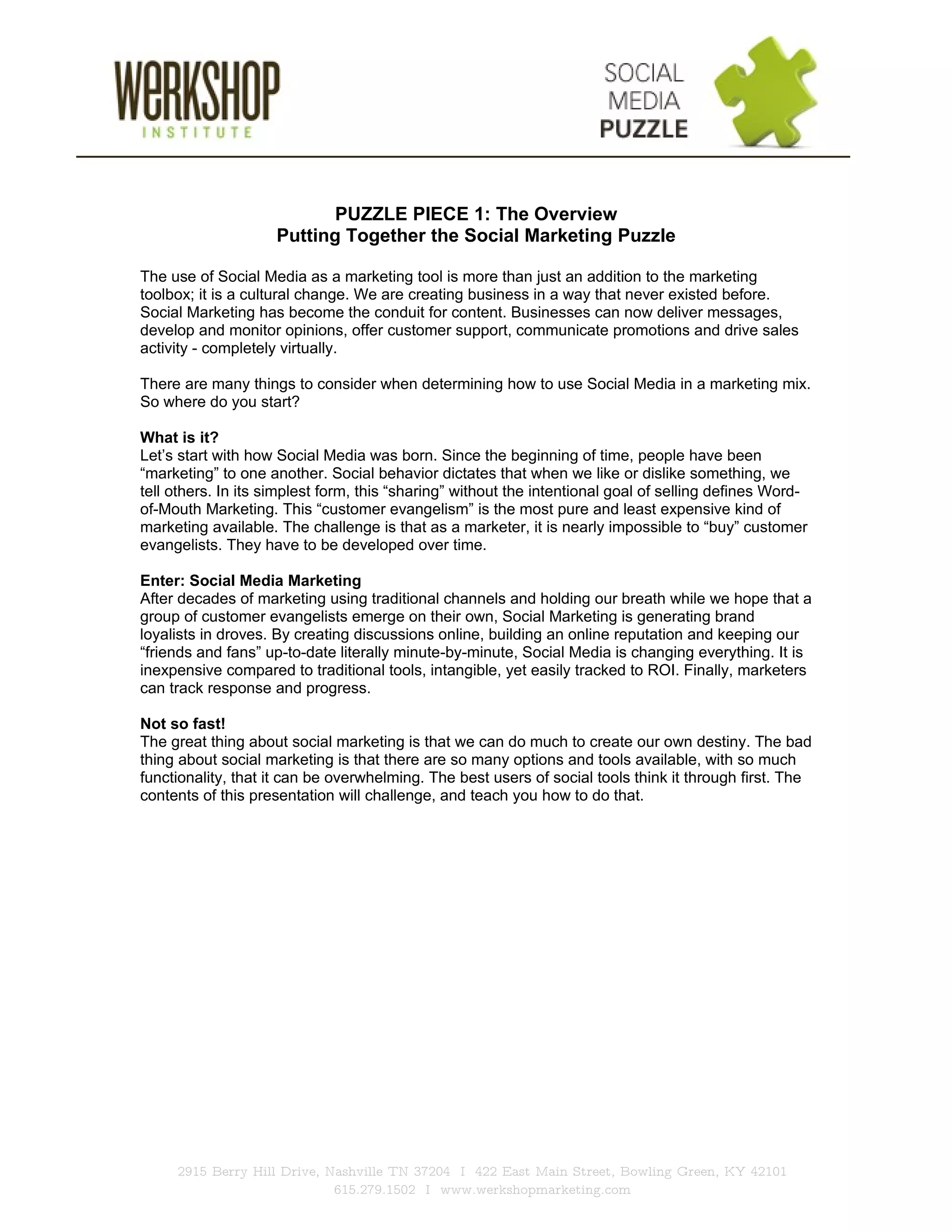 Social media puzzle Handout | PDF