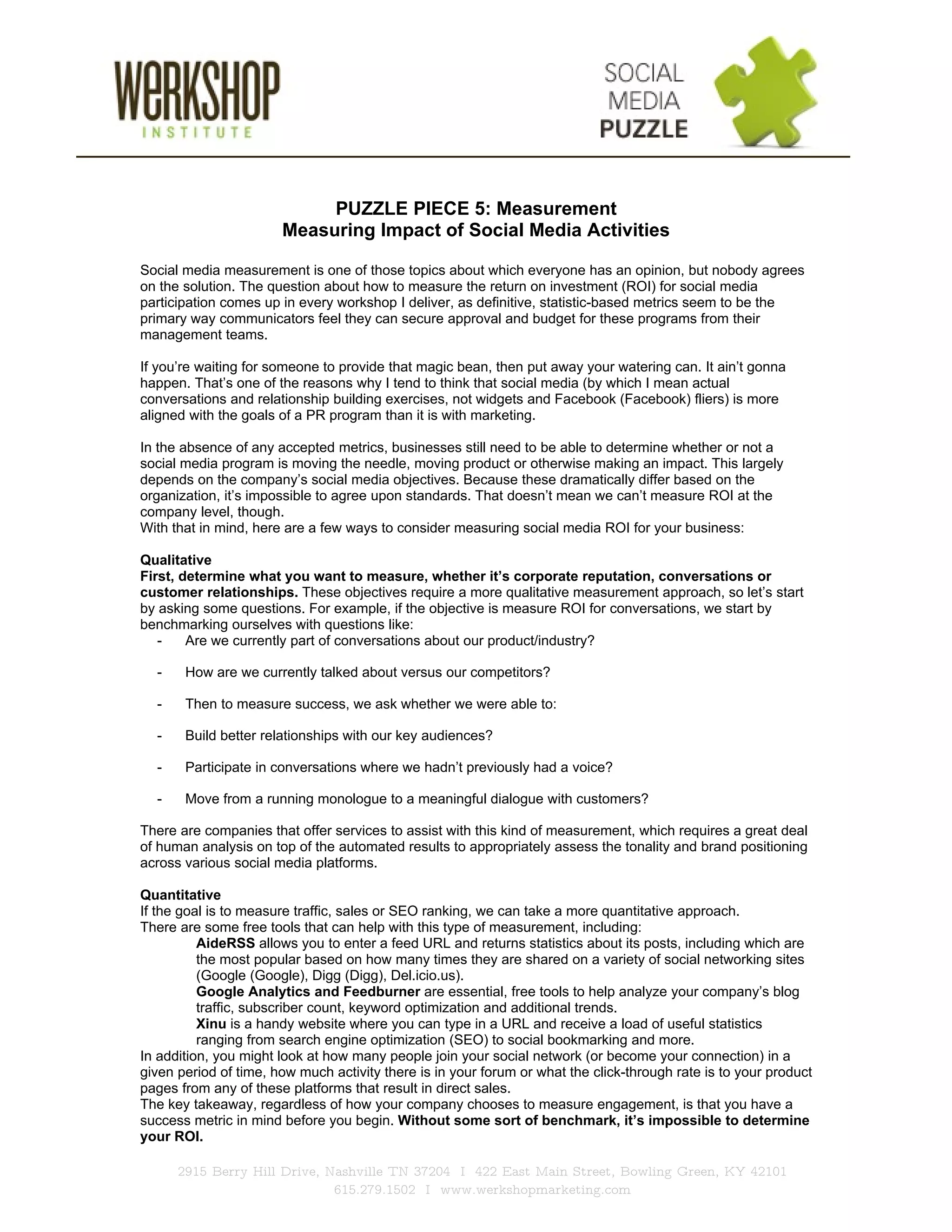 Social media puzzle Handout | PDF