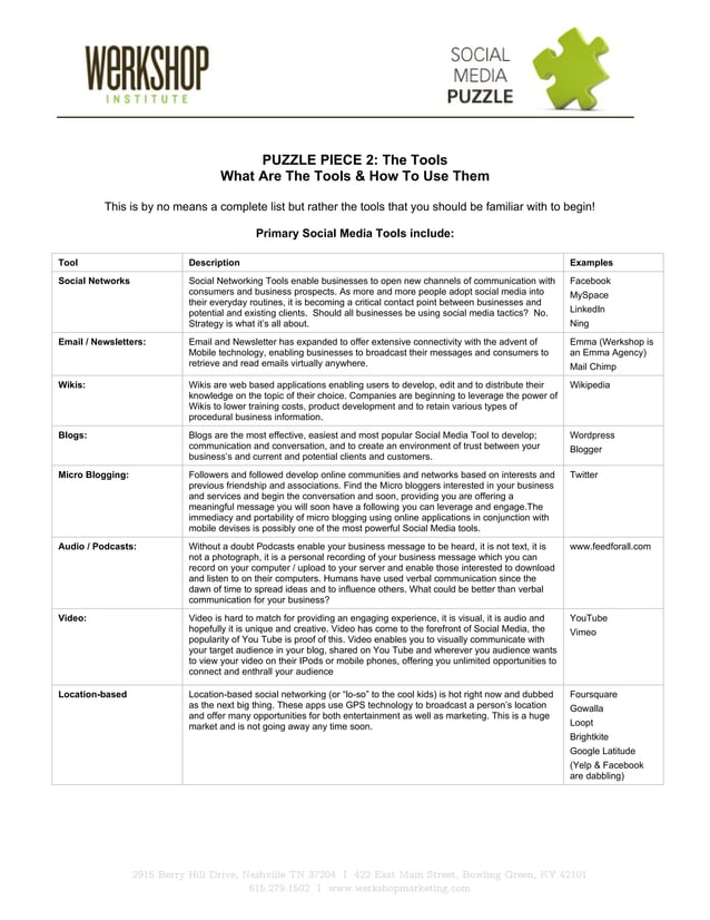 Social media puzzle Handout | PDF