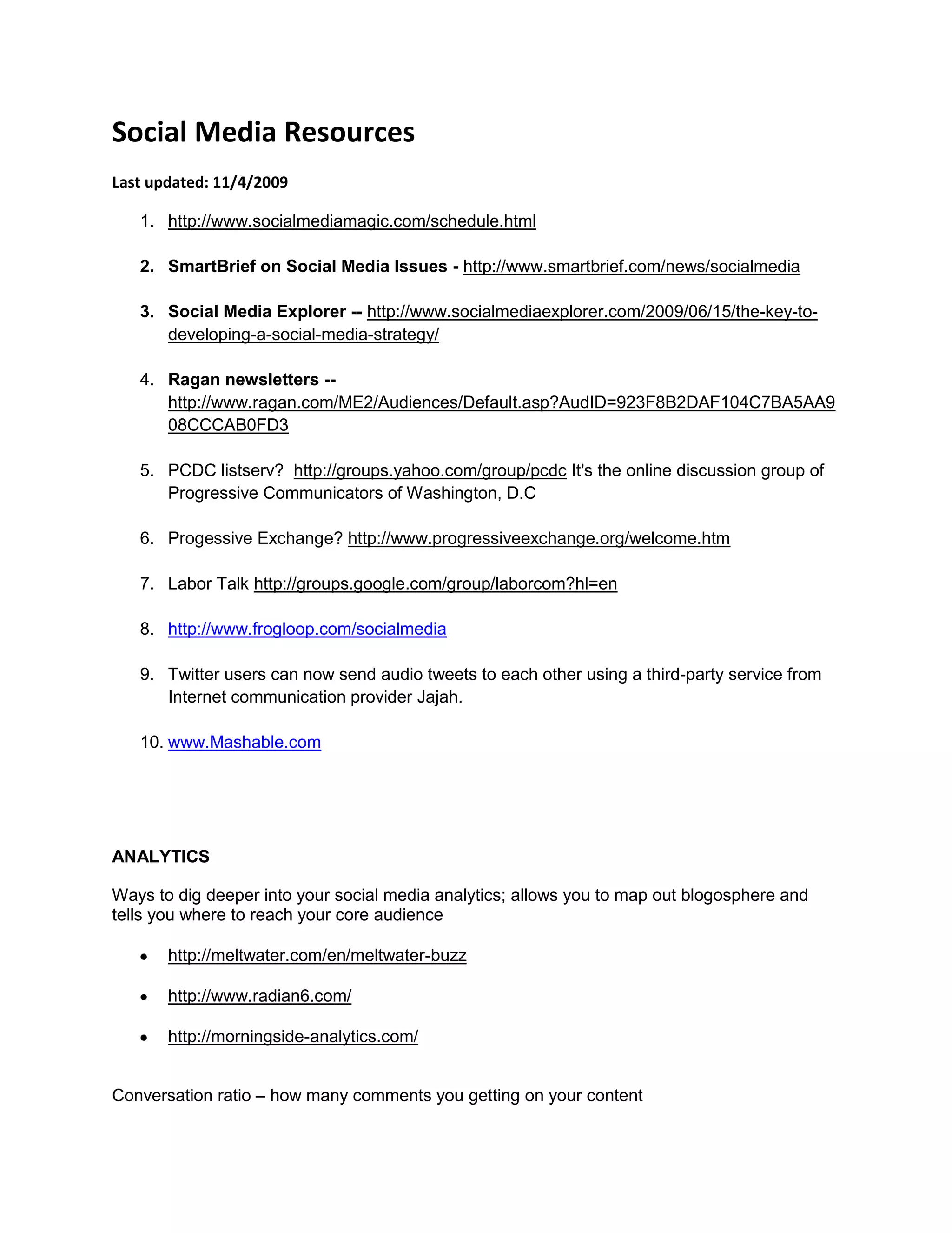 Social Media Resources | DOCX | Social Networking | Internet