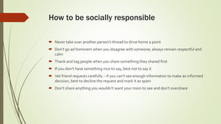 Social media responsibility | PPTX
