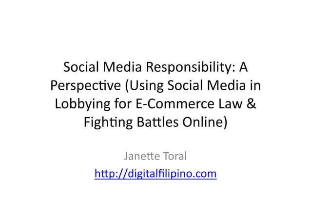 Social Media Responsibility: A Perspective | PDF