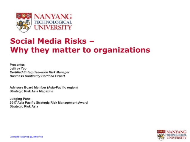 Social Media Risks (Updated Feb 2017) | PPT