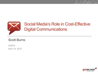 Social media role in cost effective communications (CAPIO) | PPT