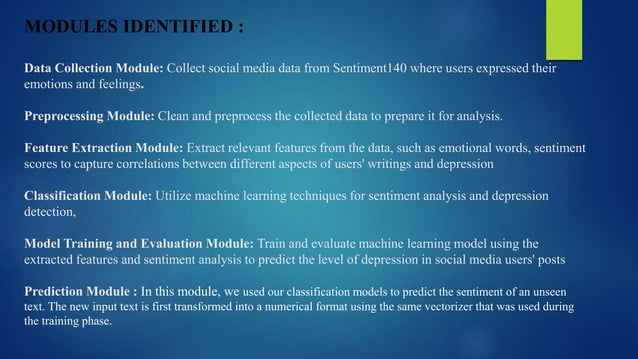 Social Media Sentiment Analysis fro Depression detection Using Machine Learning 1..pptx