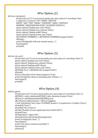 Social Media Site User Management System Class 12th Informatics Practices Python Project Report ...