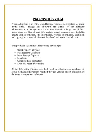 Social Media Site User Management System Class 12th Informatics ...