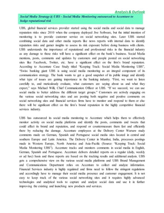 Social Media @ UBS – Social Media Monitoring outsourced to Accenture to ...