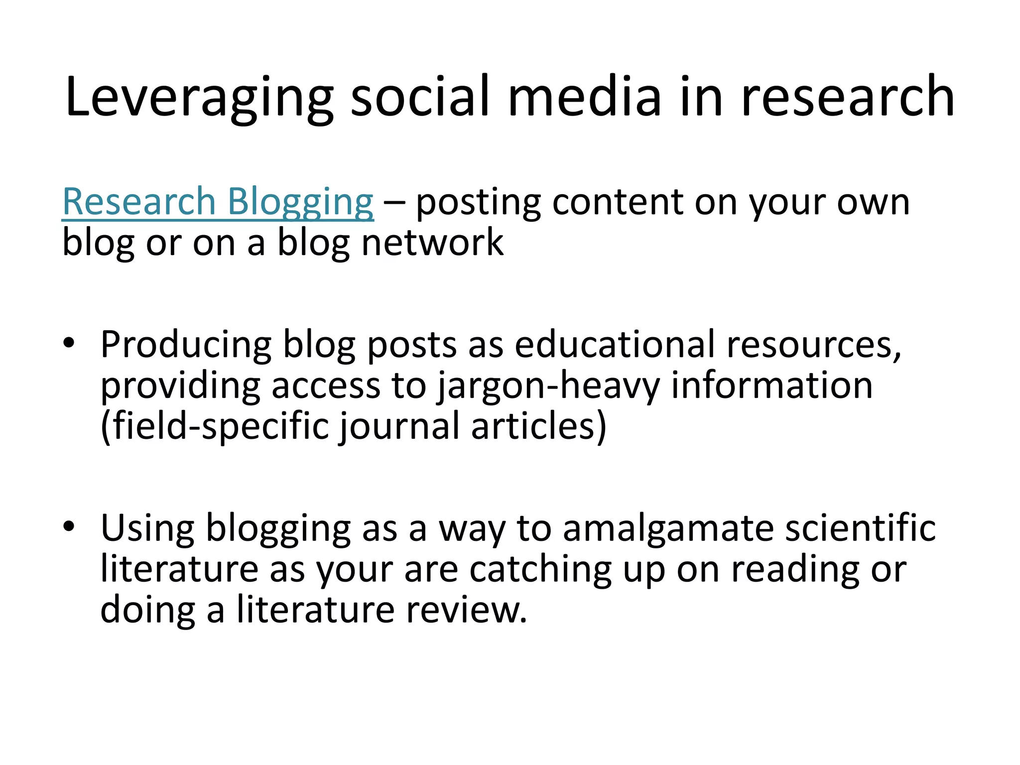 Using Social Media in Research | PPTX | Social Networking | Internet
