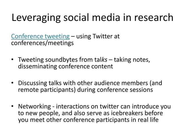 Using Social Media in Research | PPTX | Social Networking | Internet