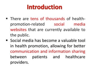 social media use in Health promotion.pptx