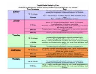 Social media weekly schedule | PDF
