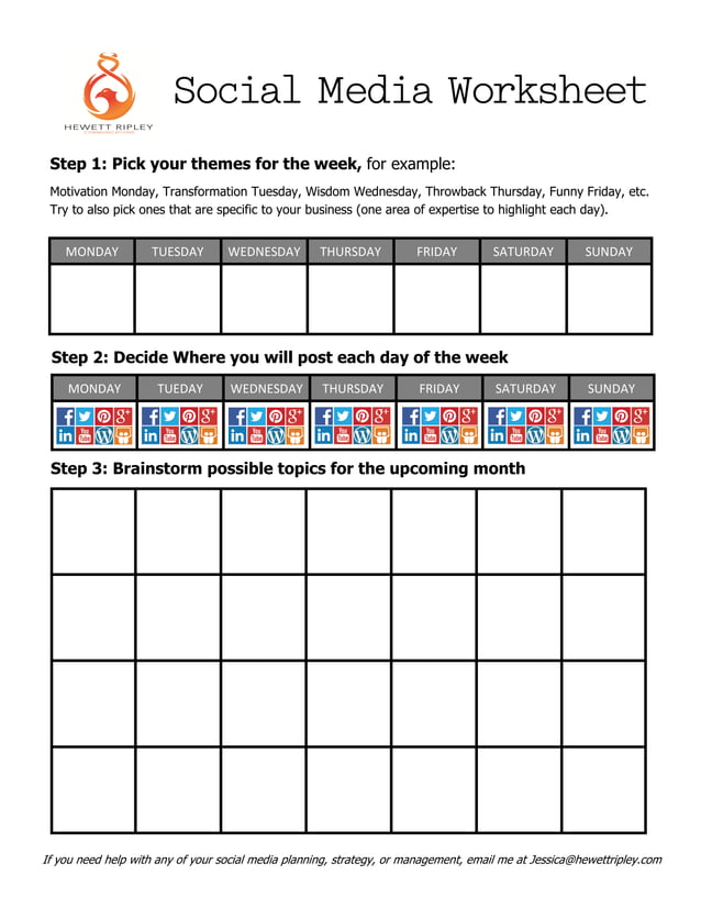 Social Media Content Calendar Worksheet | PDF