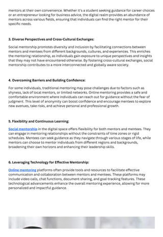 The Power of Social Mentorship: Empowering Connections in the Digital Age | PDF