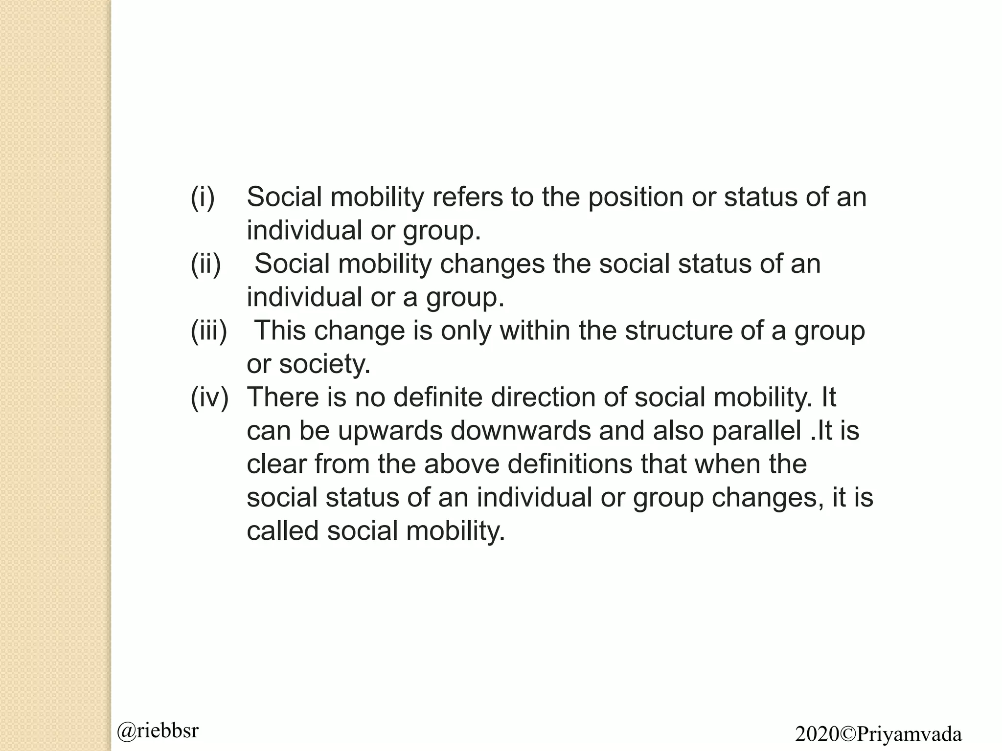Social Mobility: Concepts and Types | PPTX