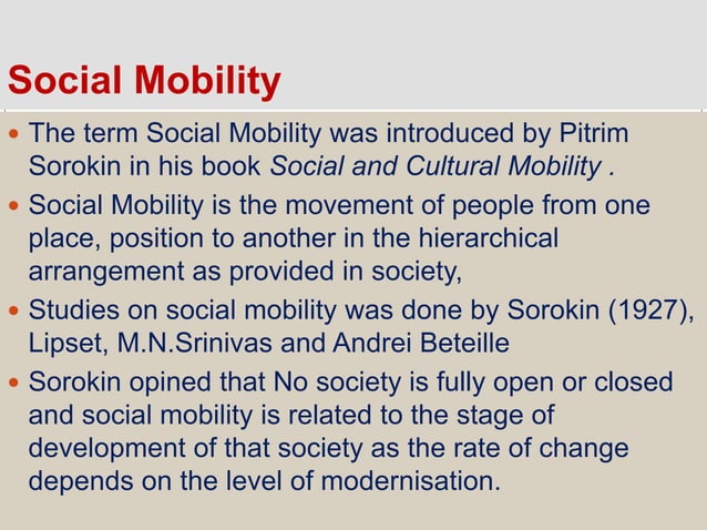 SOCIAL MOBILITY.pptx | Career Planning | Careers