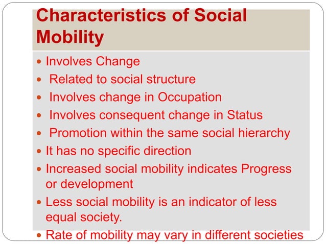 SOCIAL MOBILITY.pptx | Career Planning | Careers