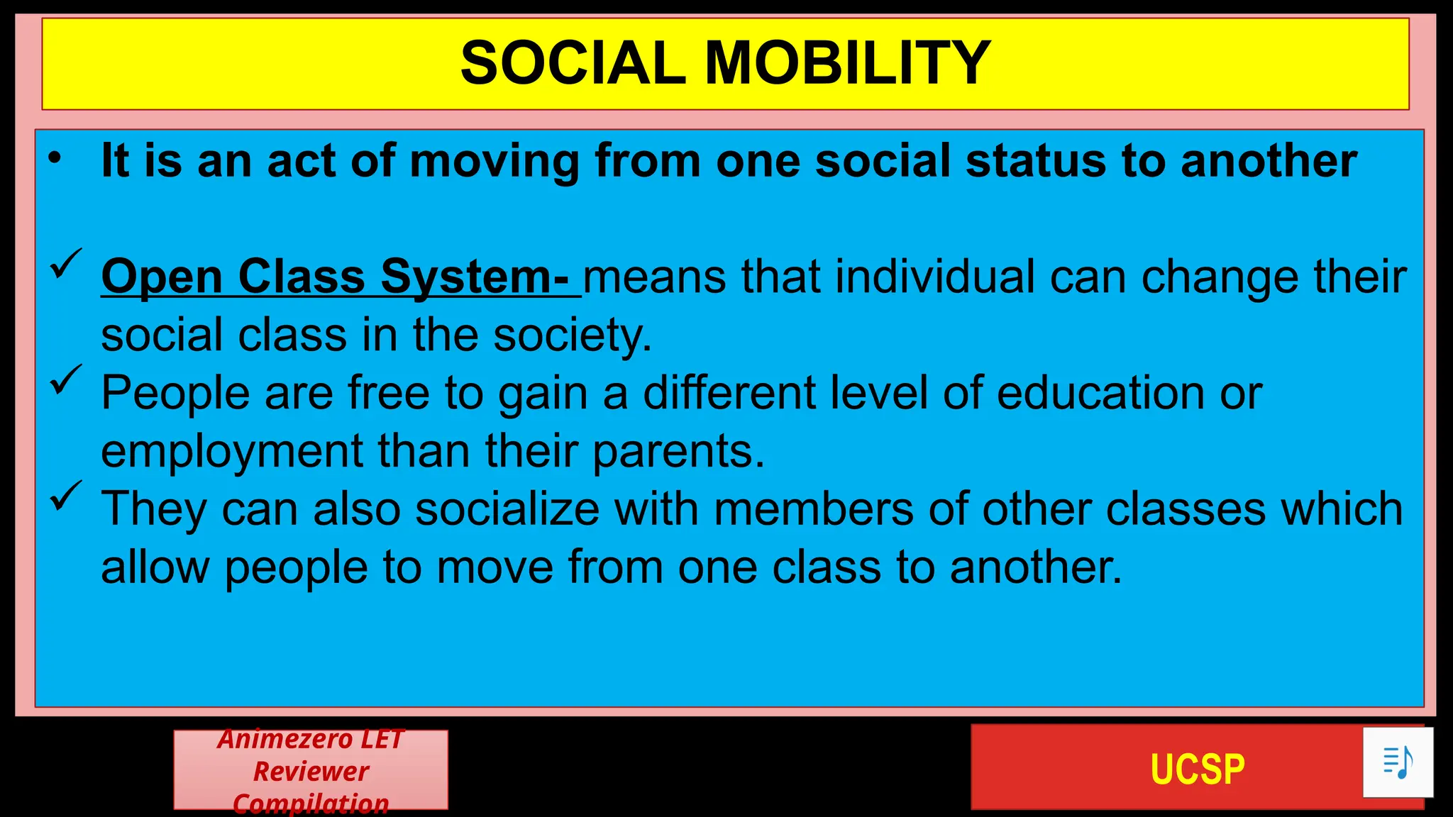 SOCIAL MOBILITY. Understanding Culture Society and Politics | PPTX