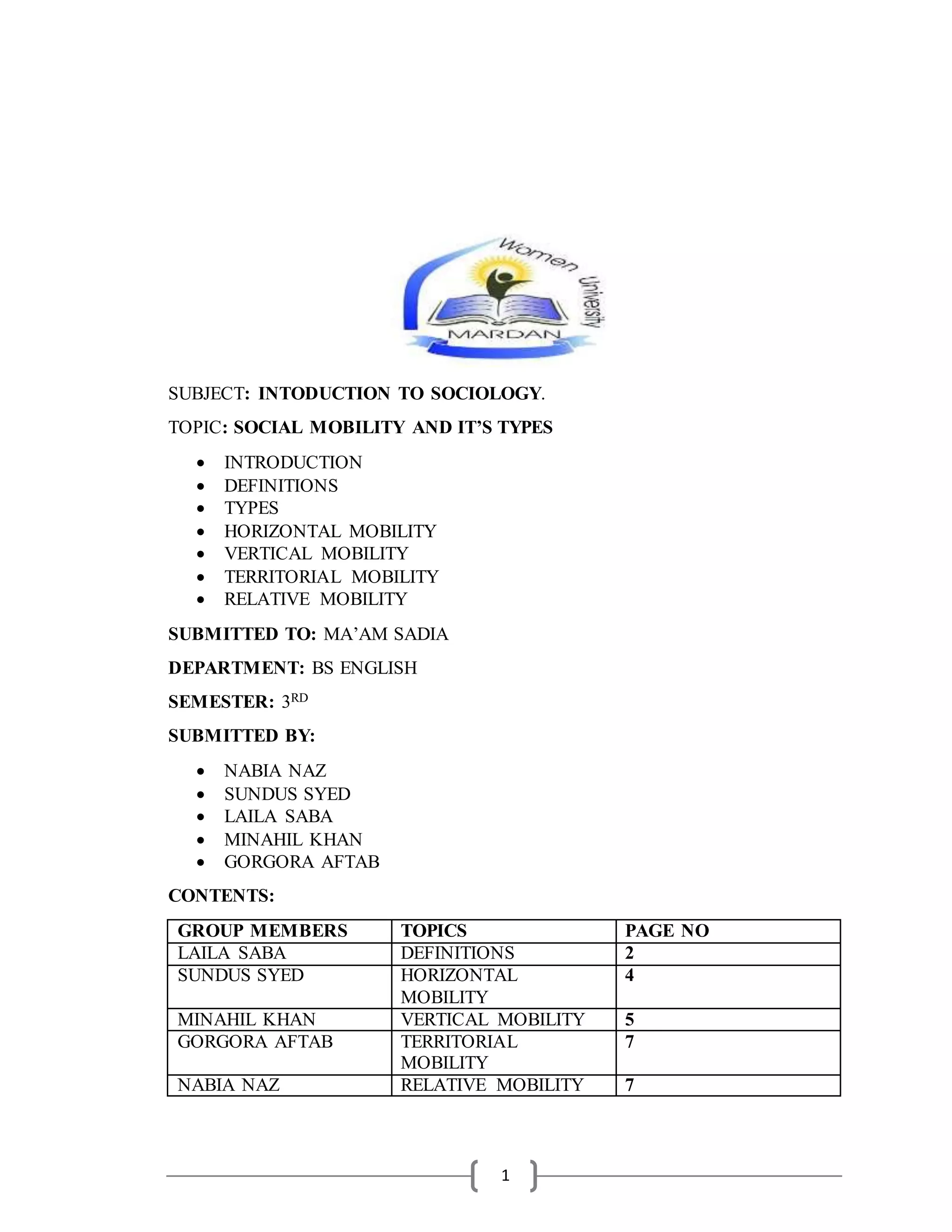 Social mobility ,types | DOCX