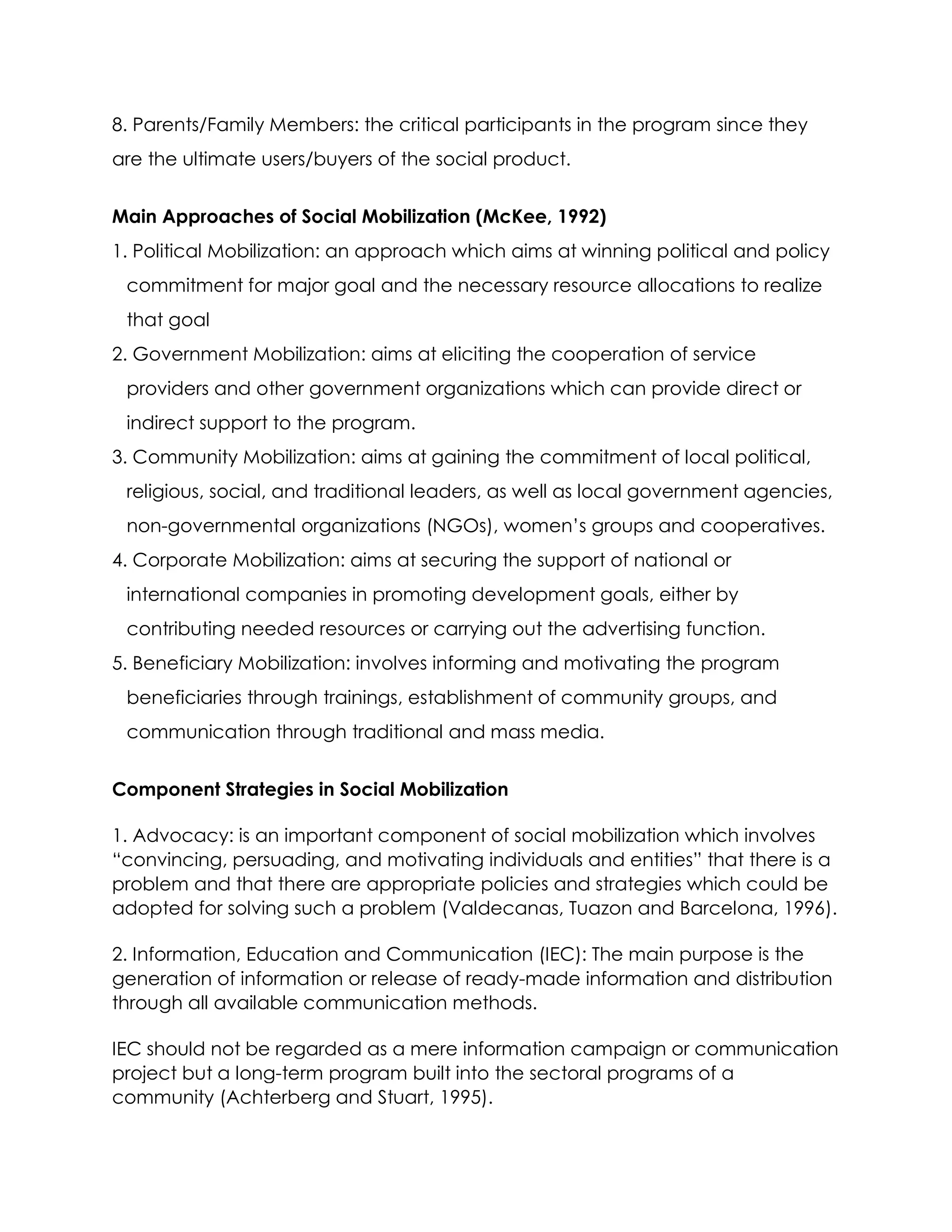 Social Mobilization (Handout) | PDF