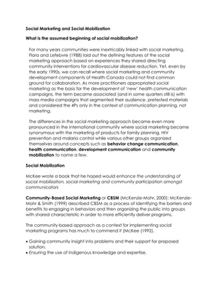 Social Mobilization (Handout) | PDF