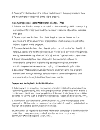 Social Mobilization (Handout) | PDF