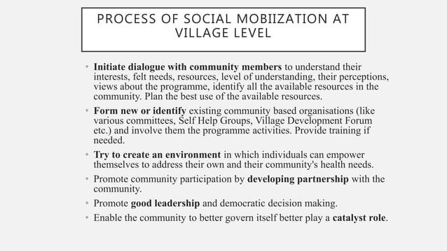 Social mobilization | PPTX | Non-Profit Organizations | Industries