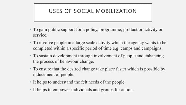 Social mobilization | PPTX | Non-Profit Organizations | Industries