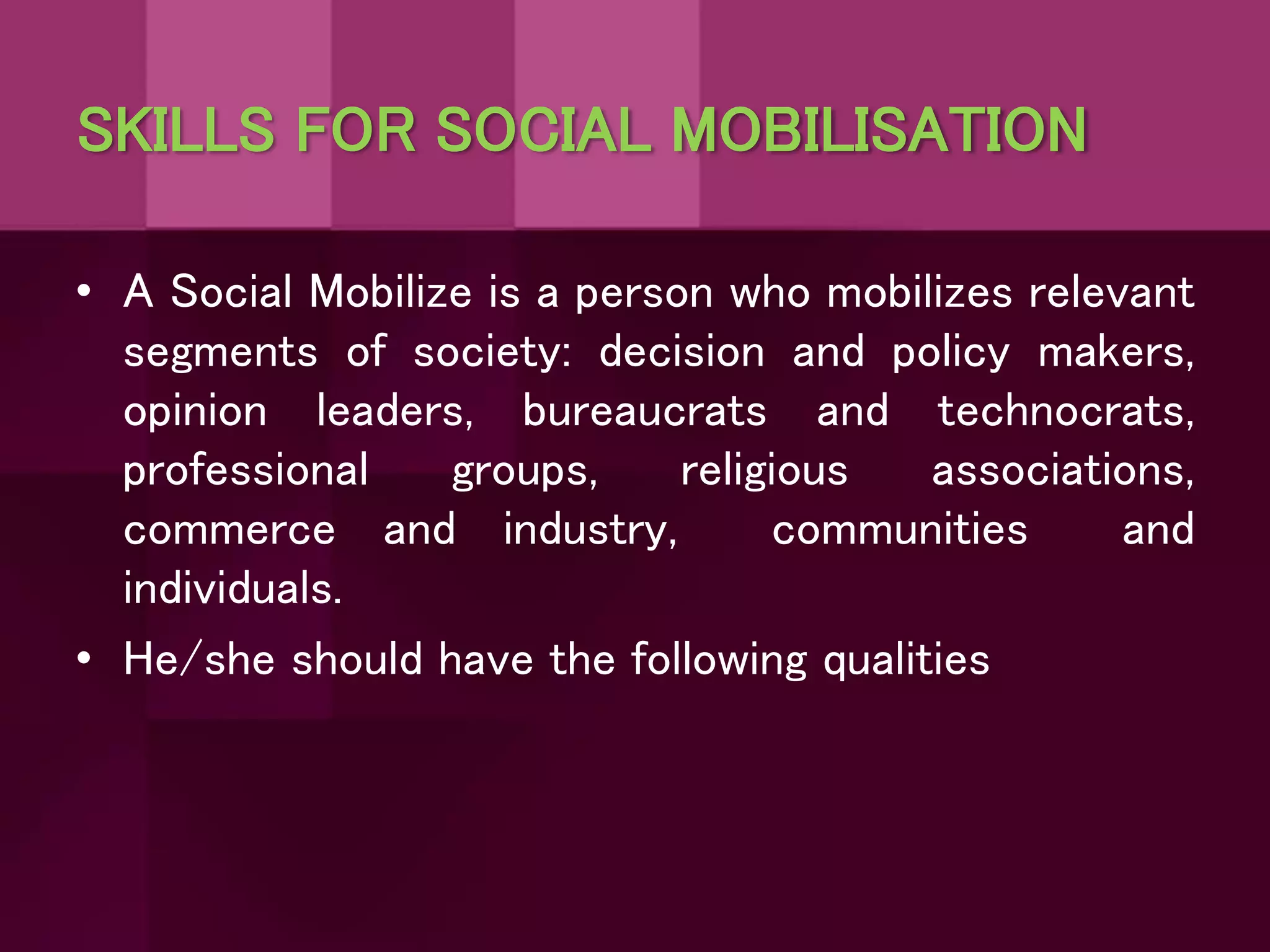 Social mobilization skills | PPTX