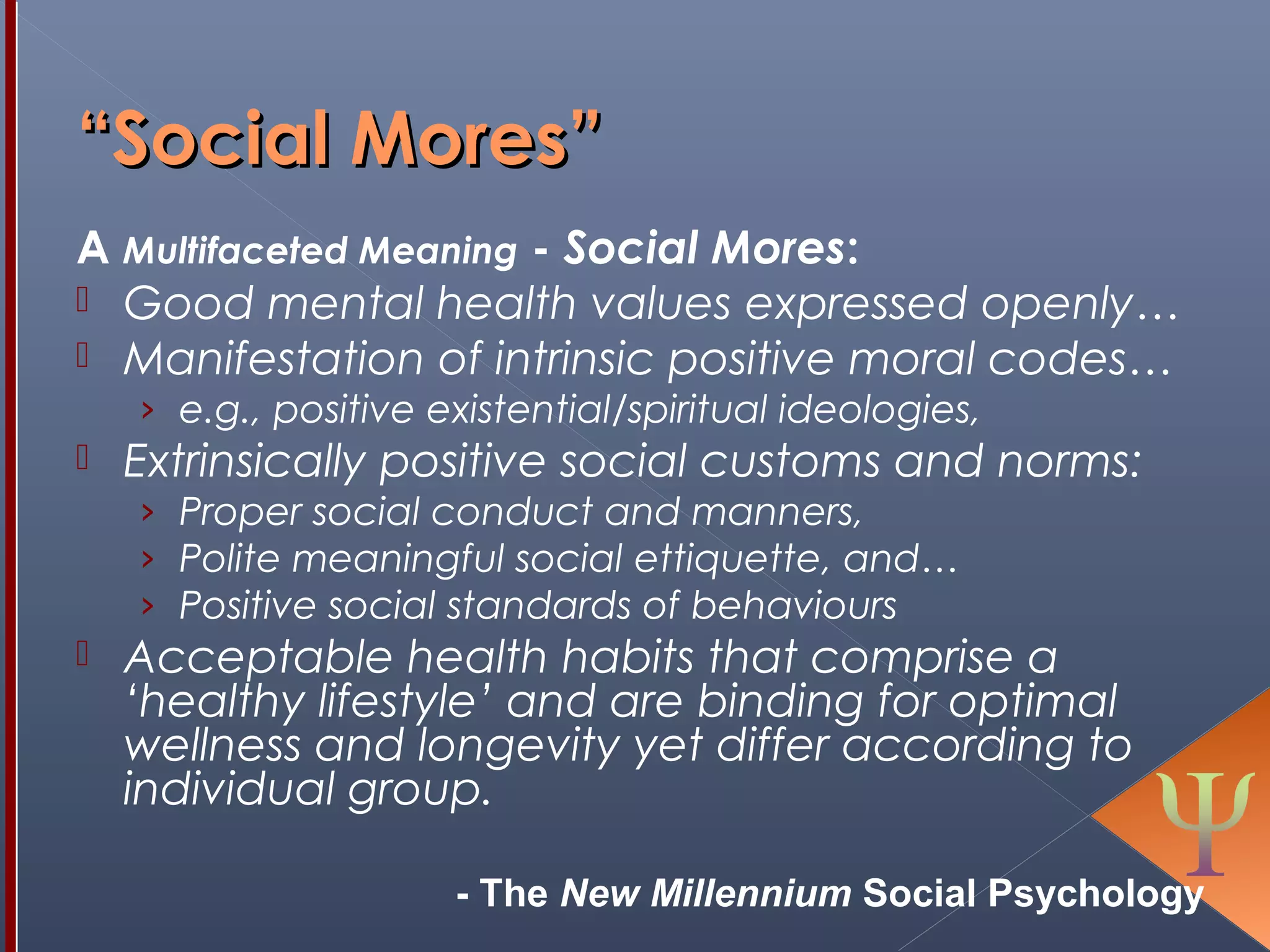 Social Mores - The Term is Defined - Sociology 101 | PPT