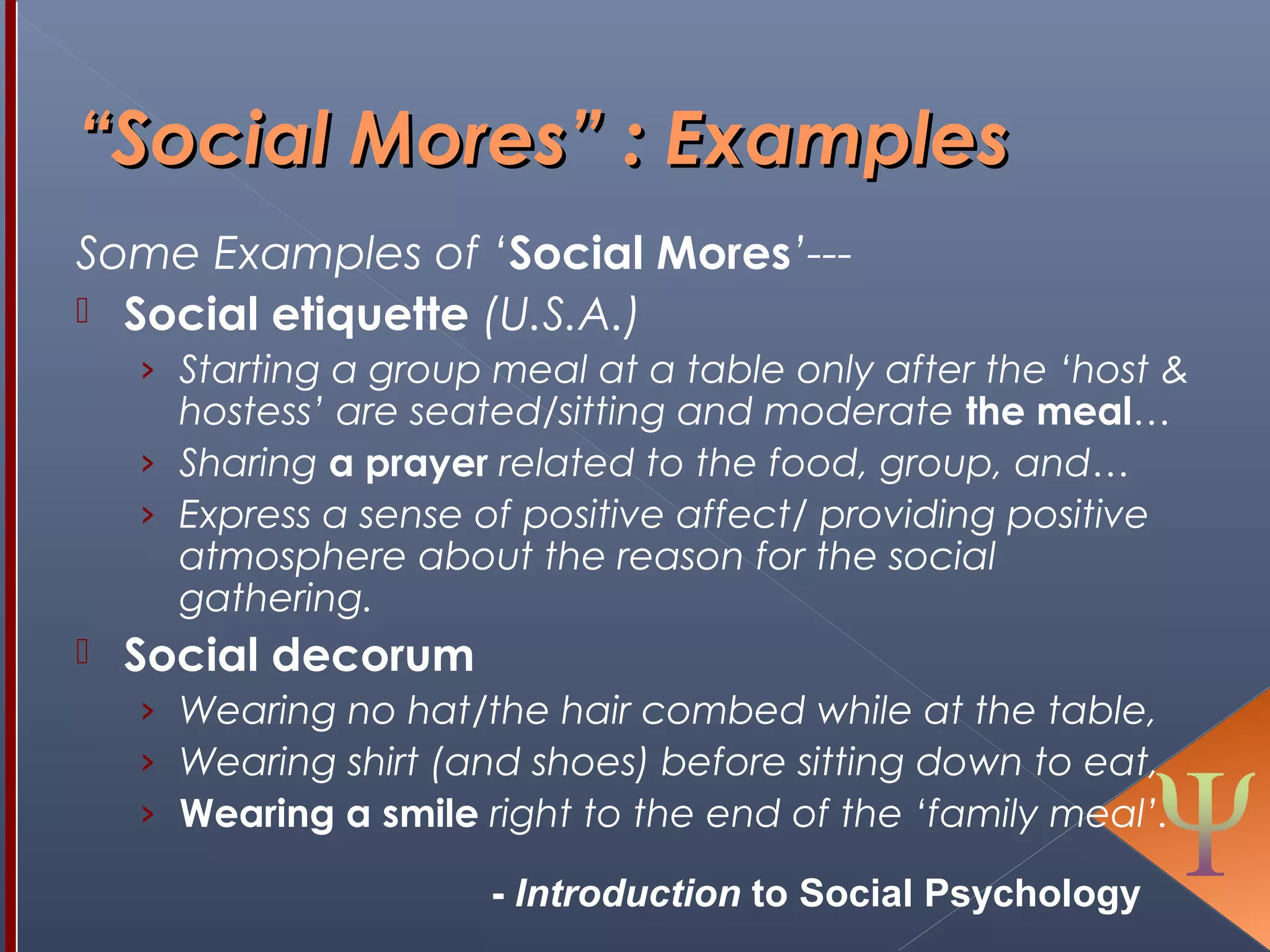 Social Mores | PPT