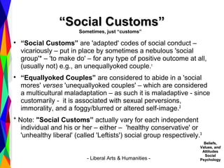 Social Mores - Social Norms - Social Customs - Social Psychology | PPT