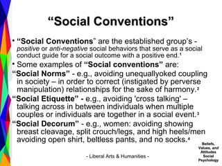 Social Mores - Social Norms - Social Customs - Social Psychology | PPT