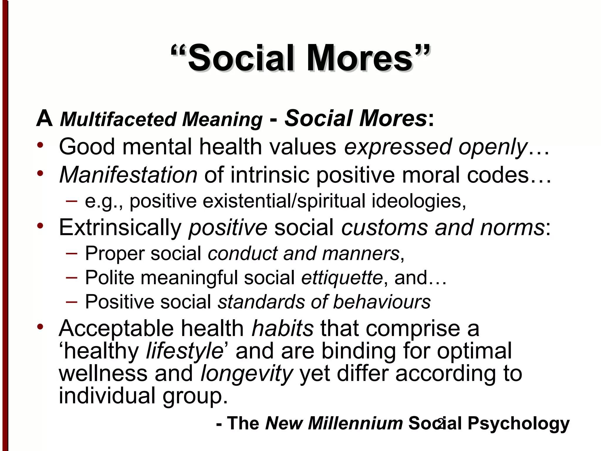Sociology 101 - Soc101 - KEY WORD: Social Mores | PPT
