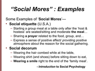 Social Mores - Definition - Sociology 101 | PPT | Wellness | Healthy Living