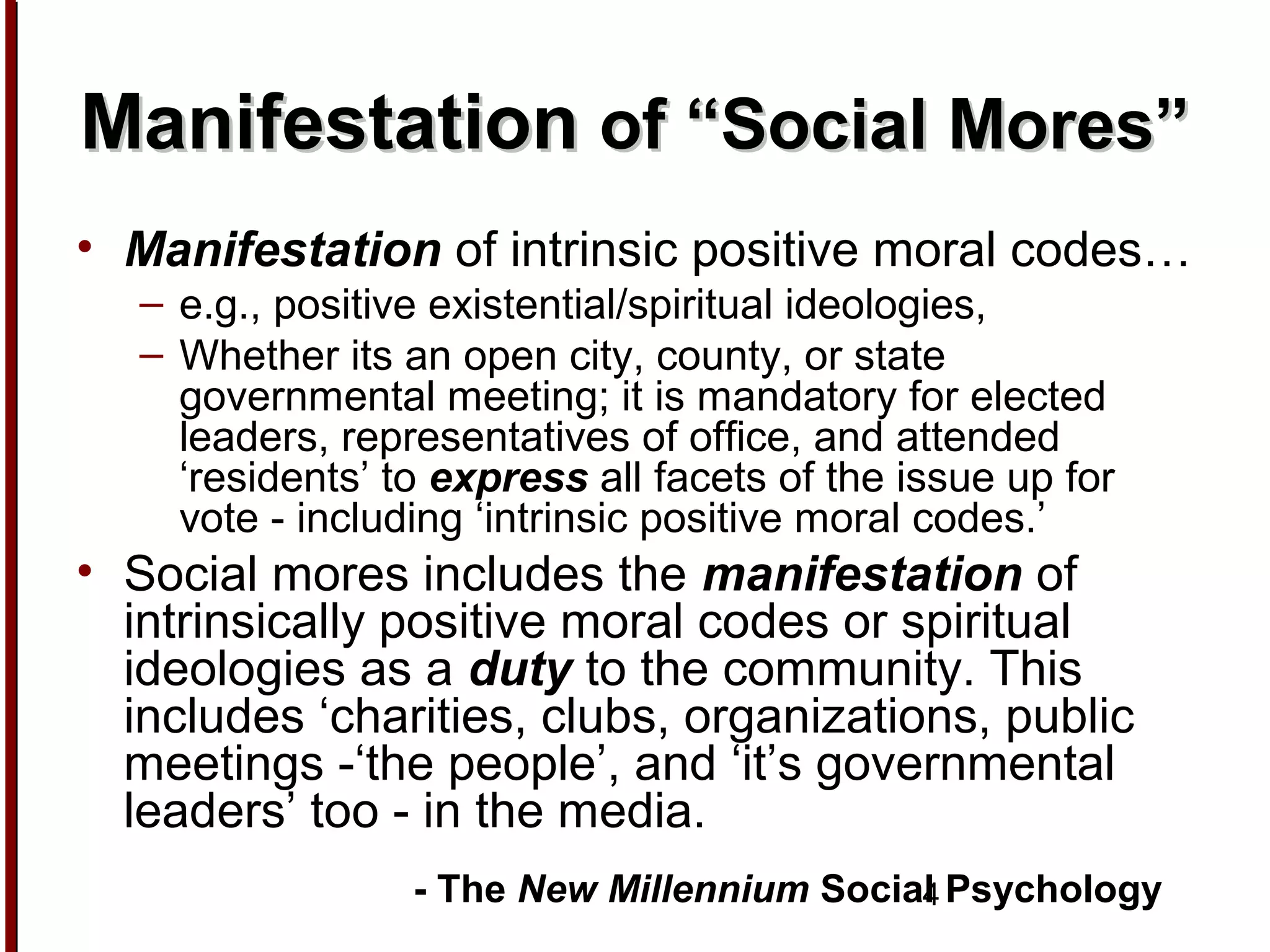 Social Mores | PPT