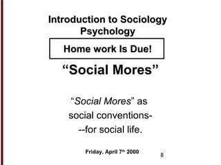Social Mores | PPT