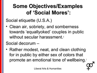 Social Mores - Sociology 101 - American values | PPT