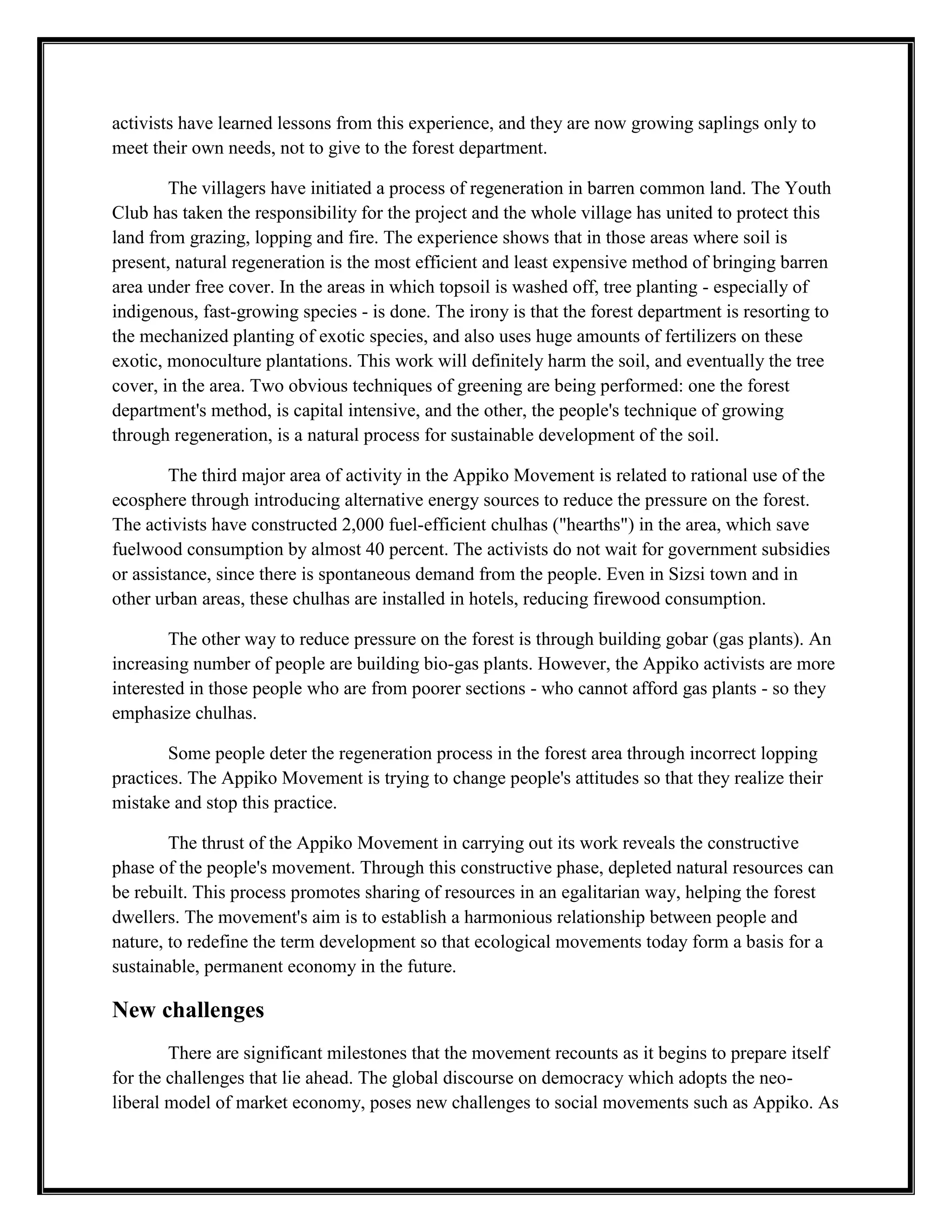 Social movement appiko movement | DOCX